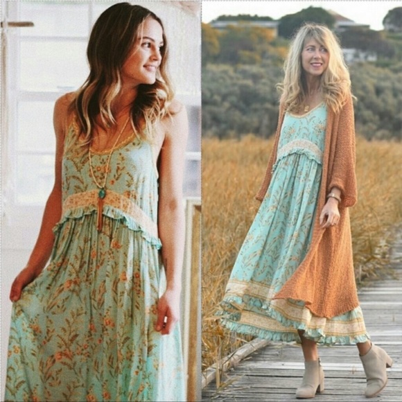Dresses | Nwt Boho Gypsy Floral Maisiestrappy Midi Dress | Poshmark